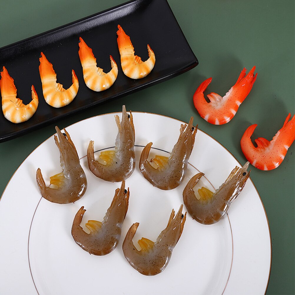 4pcs Simulation Shrimp Models Artificial Food Mode... – Grandado