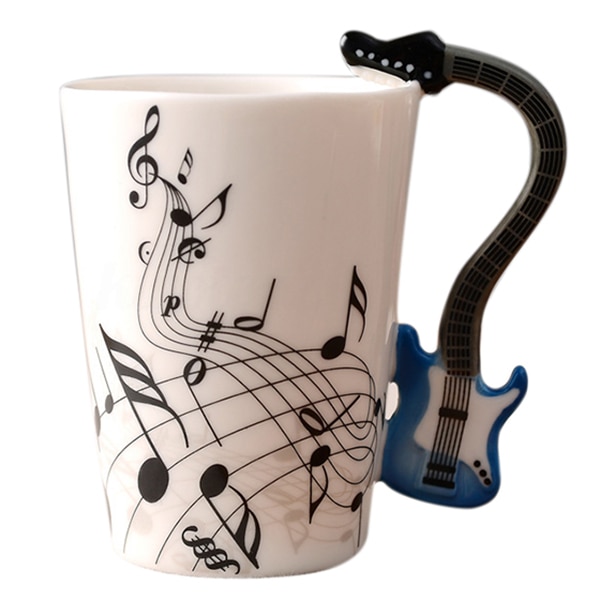 300ML Guitar Cup Music Note Ceramic Acoustic Coffe... – Grandado