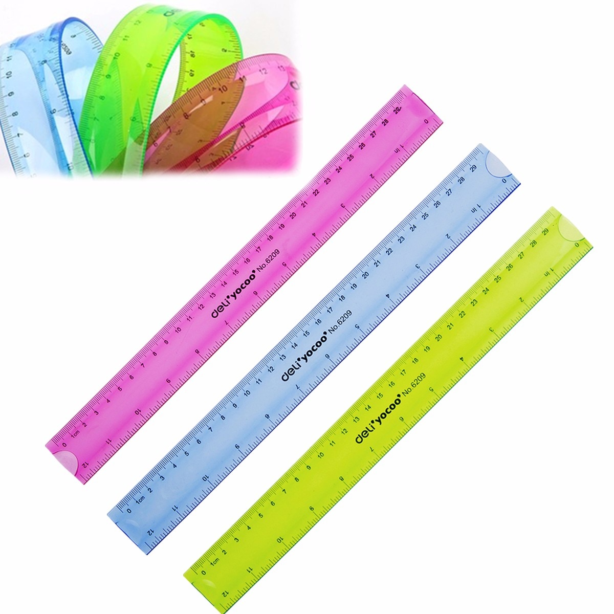 JIGUOOR 12" 30cm Super Flexible Ruler Rule Me... – Grandado