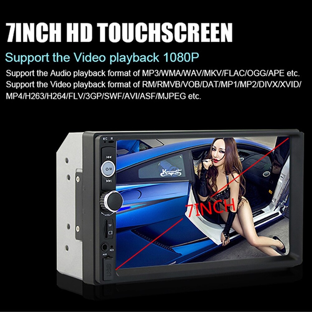 Car MP5 Player 7023B 7 Inch Full HD 2 DIN Car Blue... – Grandado