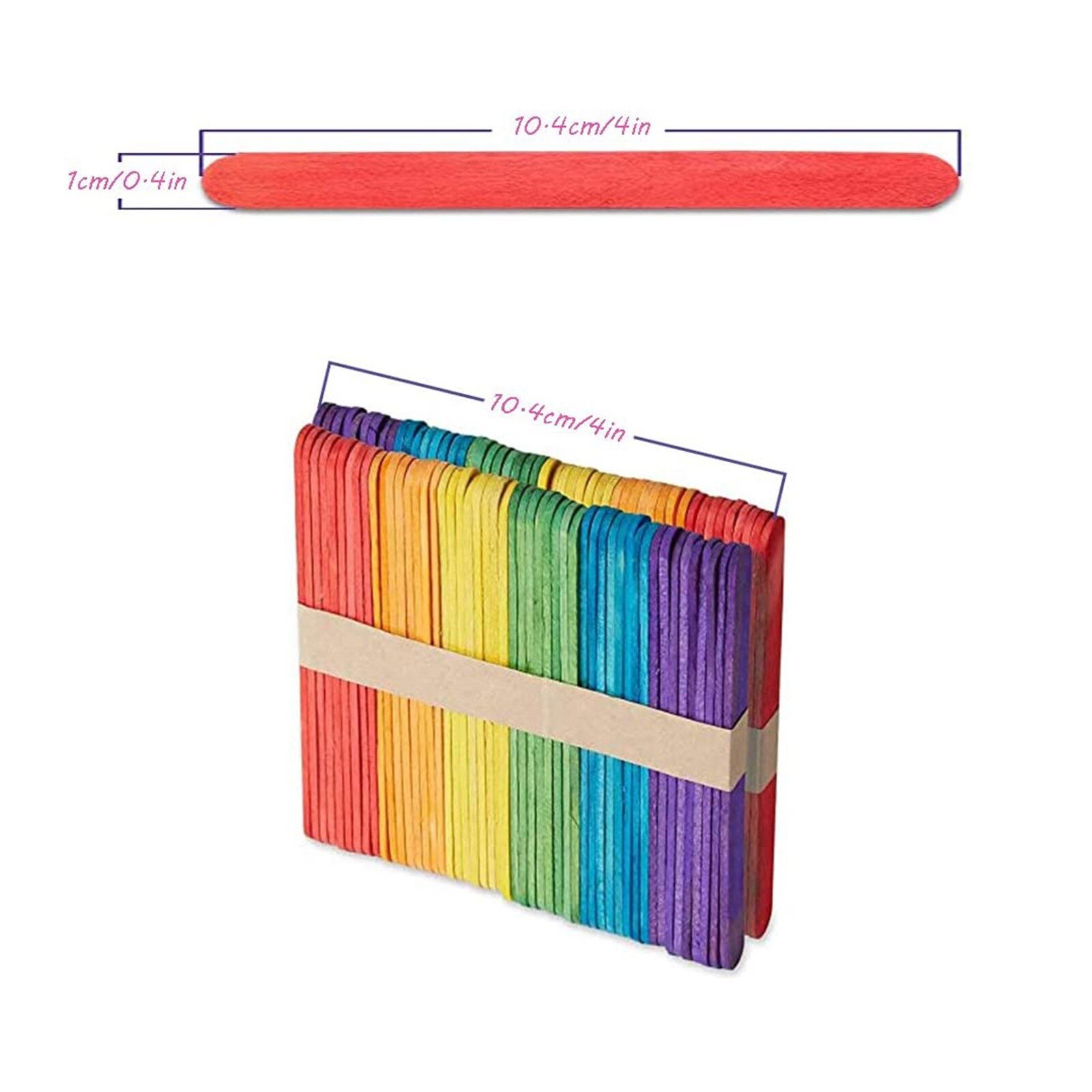 100-1000PCS Colored Wooden Popsicle Sticks Natural... – Grandado