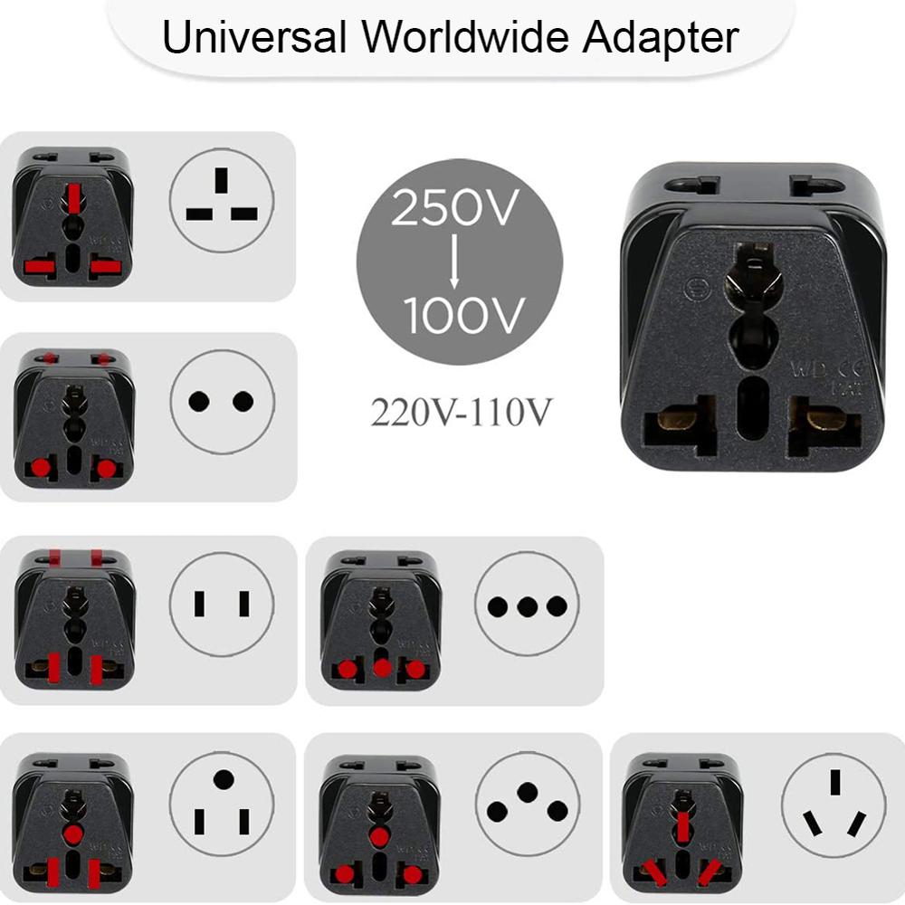 European Plug Travel Adapter Grounded 2 in 1, 2200... – Grandado