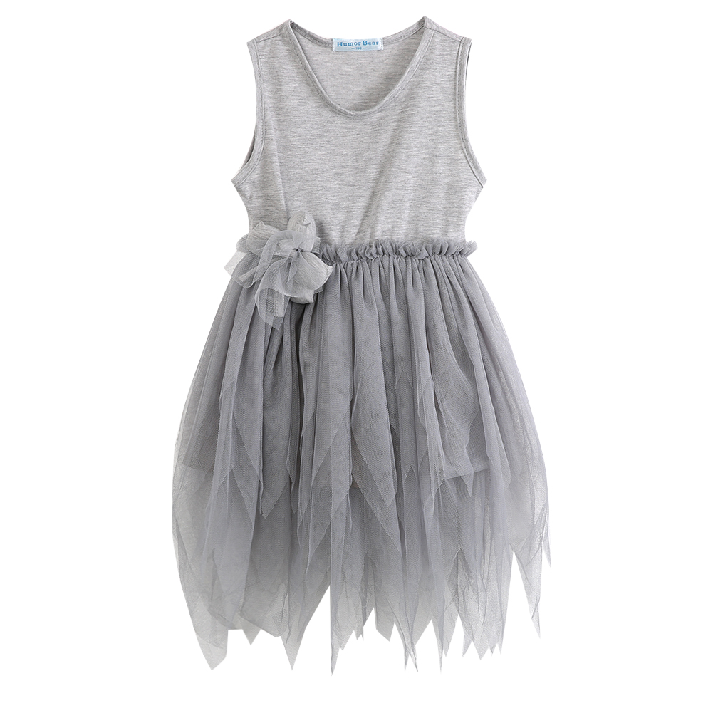 Brand Baby Dress Kids Vintage Gray Sleeveless Tull... – Grandado