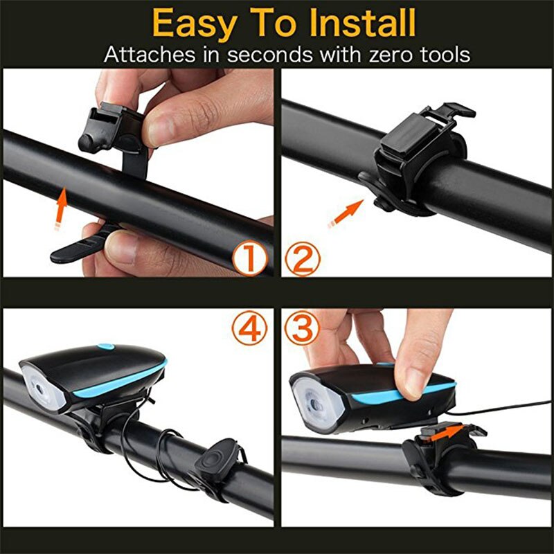 USB ReChargeable Bicycle Bell Flashlight Bike Horn... – Grandado