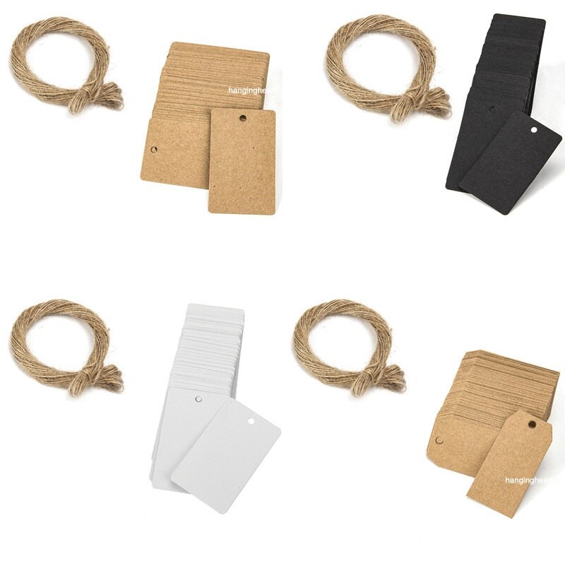 100pcs Mini Hang Tags Blank Kraft Paper Cards Labe... – Vicedeal