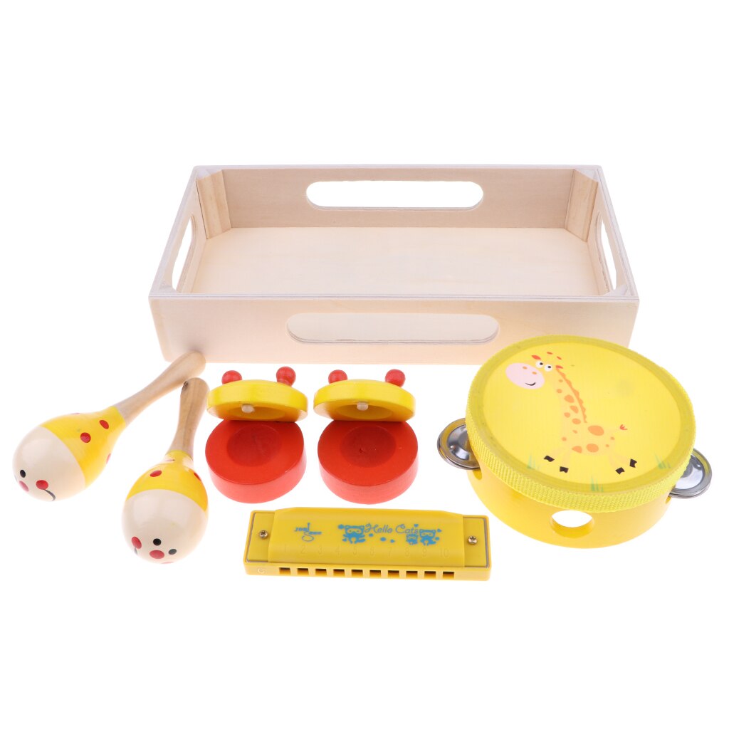 Pack of 4 Wooden Music Instrument Toy Kit for Kids... – Grandado
