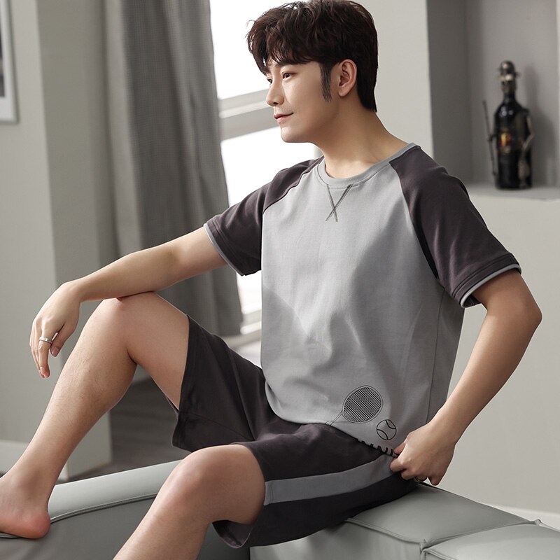 Sommer Pyjamas Für Herren Trainingsanzug Gestrickt... – Vicedeal