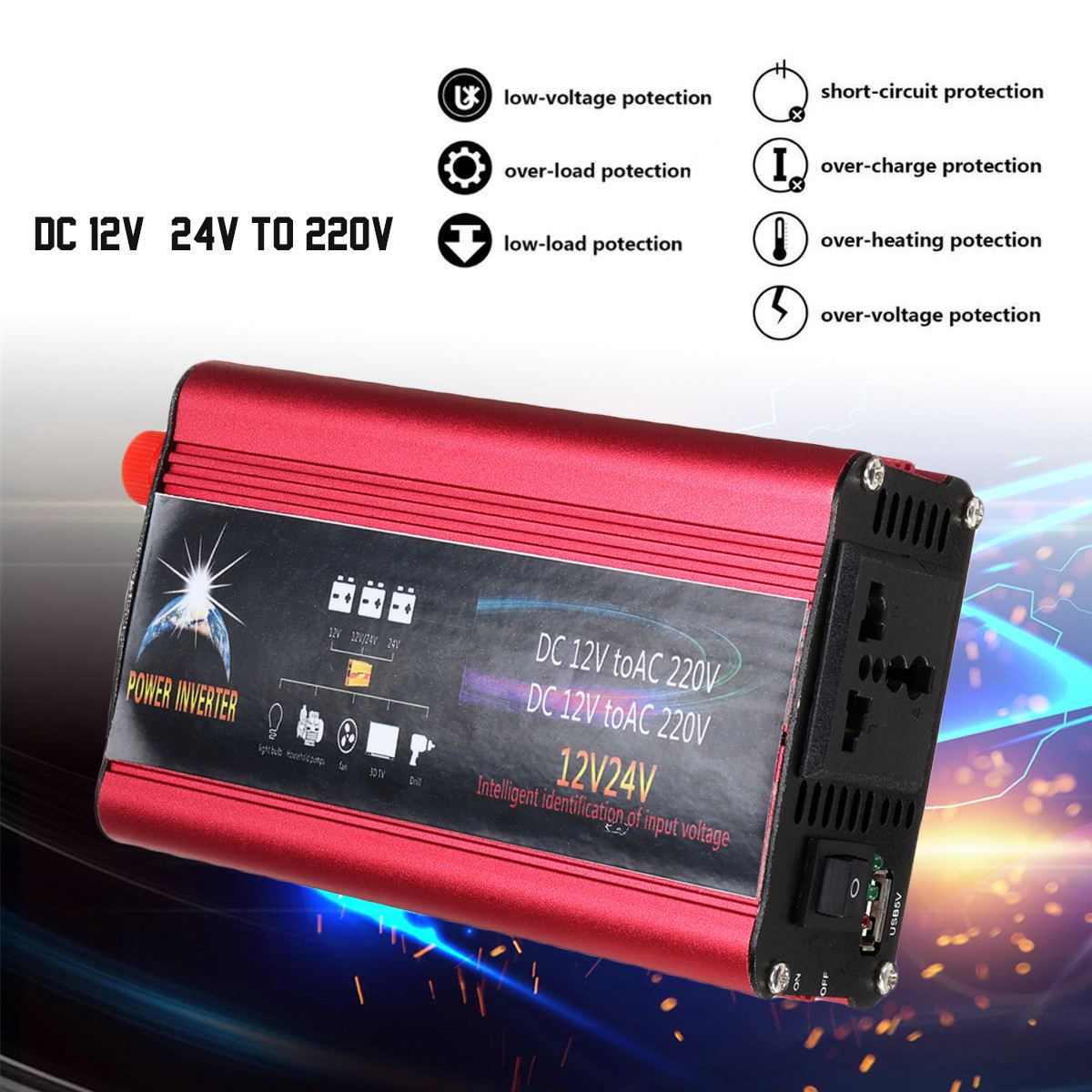 inverter 12v 220v 2000w/3000w dc 24v til ac 220v ... – Grandado