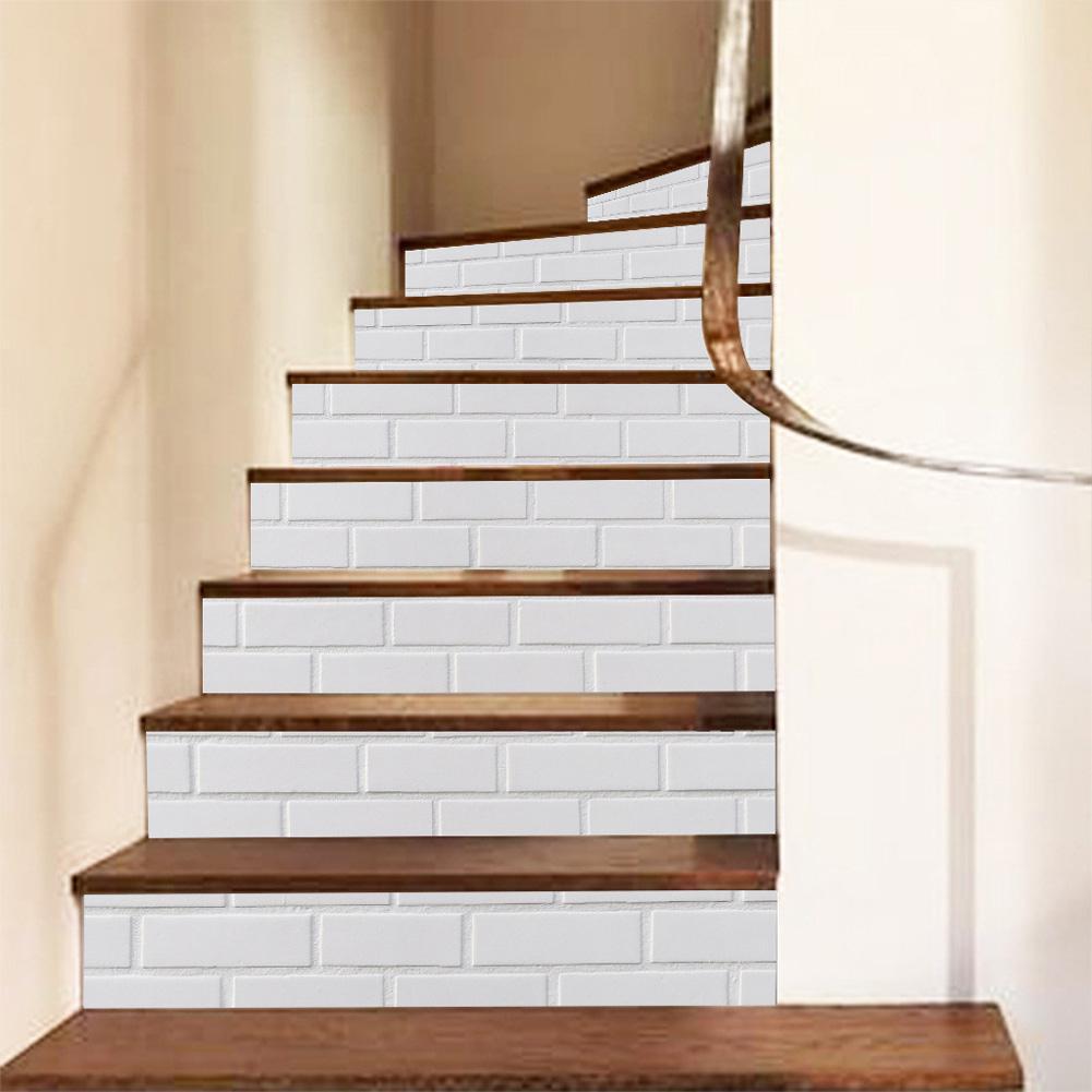 White Brick Texture Stairs Decal Wall Sticker for ... – Vicedeal