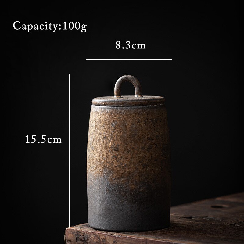 Retro Stoneware Tea Caddy Ceramic Tea Canister Air... – Vicedeal