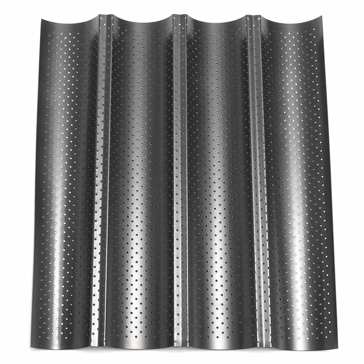 4 Gutters Non-stick Perforated Baguette Pan French... – Grandado