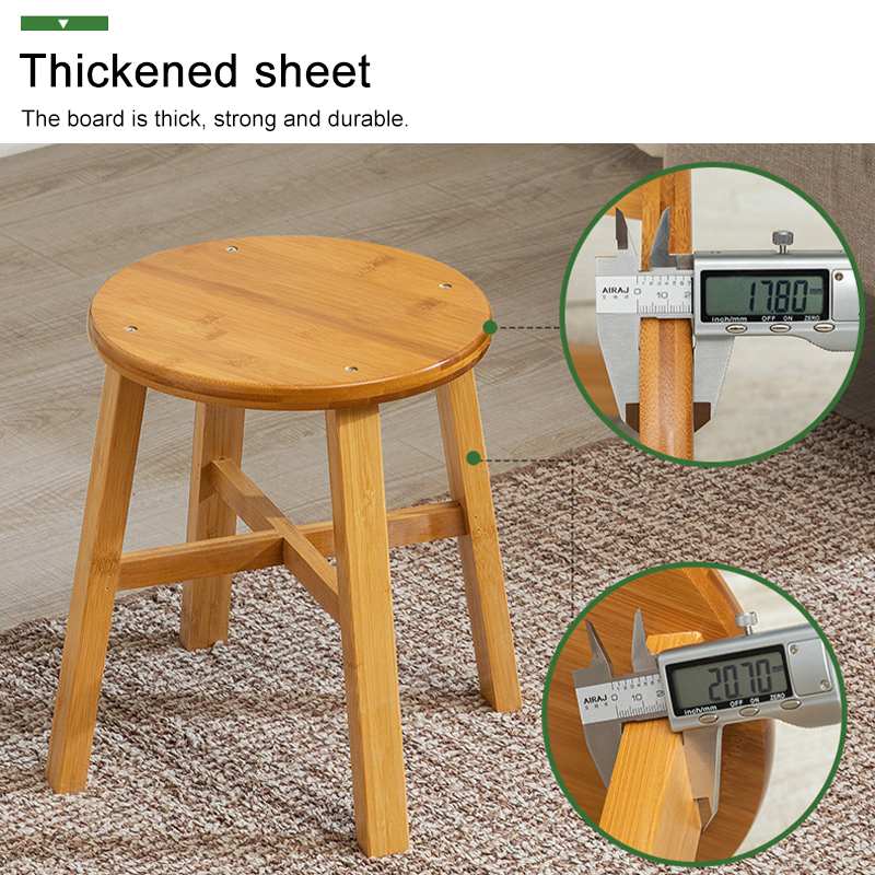 Removable Round Bamboo Shoe Bench Stool Living Roo... – Grandado