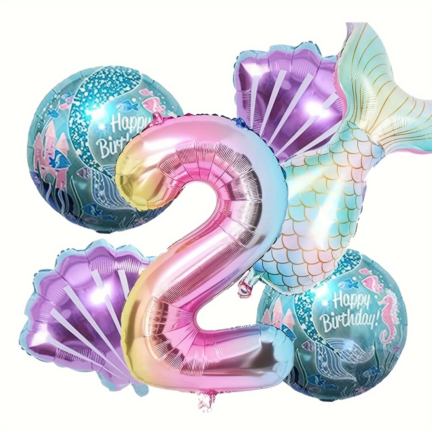 Mermaid Tail Balloons 1 2 3 4 5 6 7 8 9 Gradient C... – Grandado