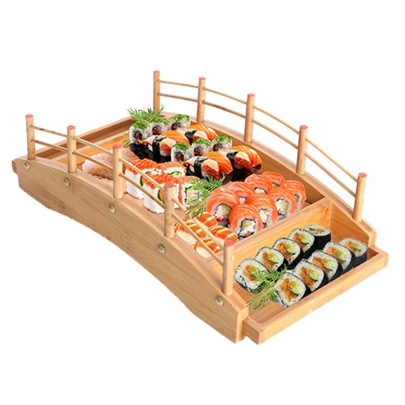 Sushi Bridge Serving Tray Household Sushi Bamboo S... – Grandado