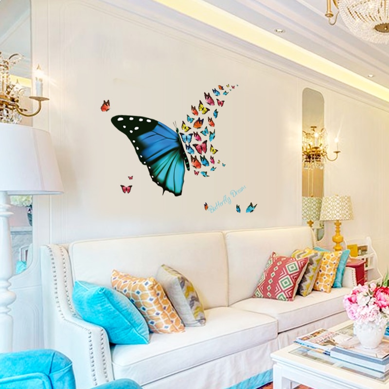 Colorful butterfly Wall Sticker Butterflies for de... – Grandado