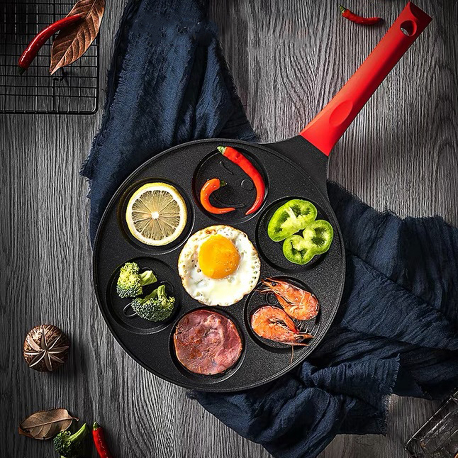 Seven-Hole Frying Pan Cartoon Animal Pattern Pans ... – Grandado