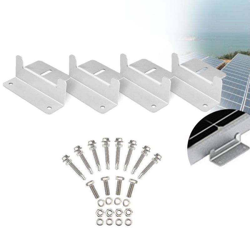 Set Of 4 Solar Panel Z Style Aluminum Brackets Nut... – Grandado