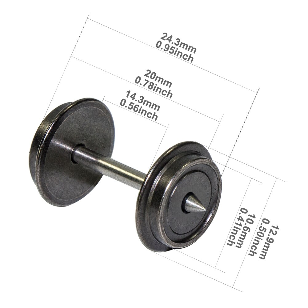 12pcs HO Scale 1:87 36'' Metal AC Wheels M... – Grandado