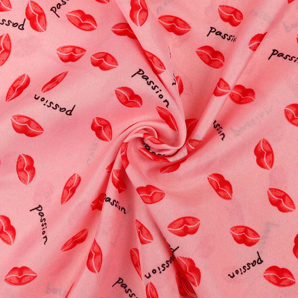 45*150CM Vintage Chiffon Fabrics Flame Red Lips Pa... – Vicedeal