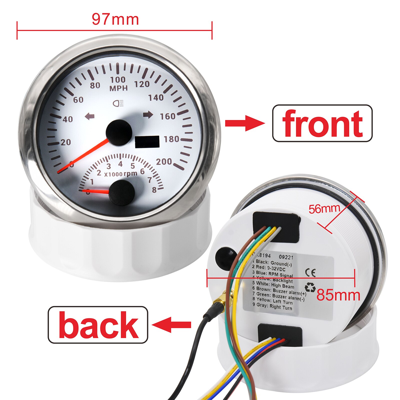 Universele 85Mm Gps Snelheidsmeter Gauge 120 Km/h ... – Grandado