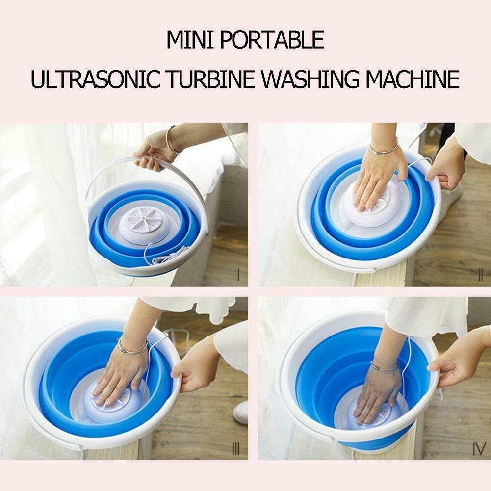 Blue Portable Ultrasonic Turbine Washing Machine F... – Vicedeal