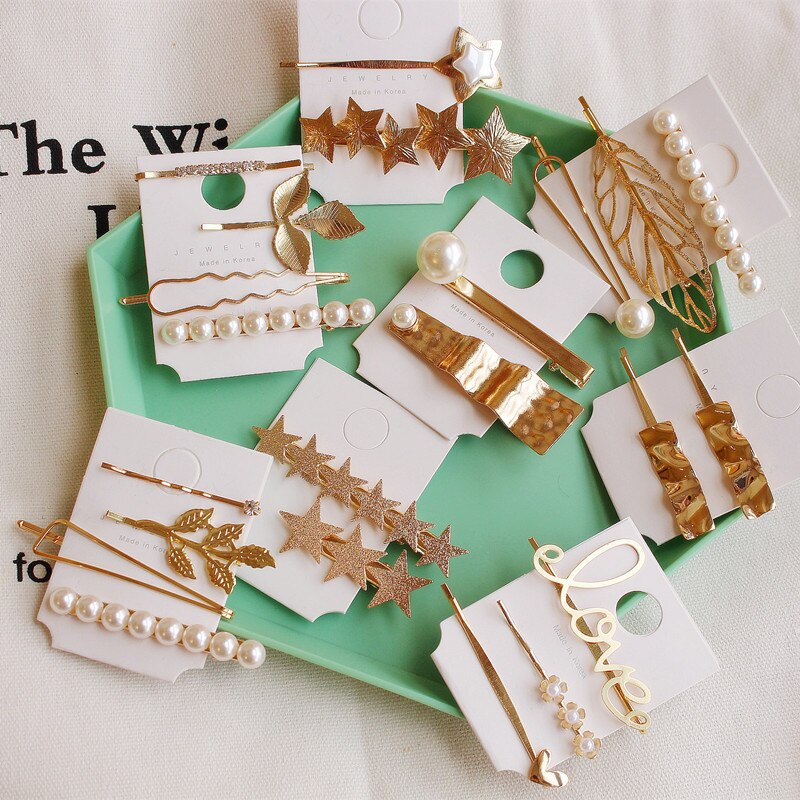 2/3/4 Pcs/Set Korea Eenvoudige Metalen Haarspelden... – Grandado