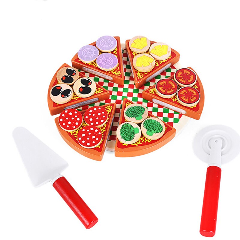 27Pcs Kitchen Pretend Play Toys Wooden Pizza Play ... – Grandado