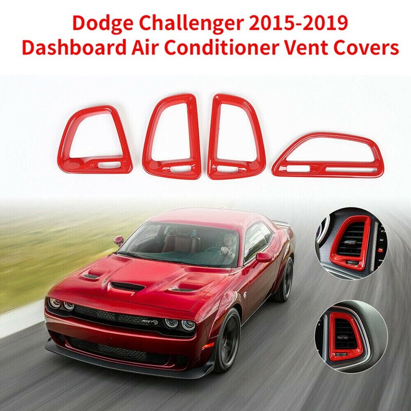 4Pcs Center Console Air Condition Outlet Vent Trim Interior Accessories ...