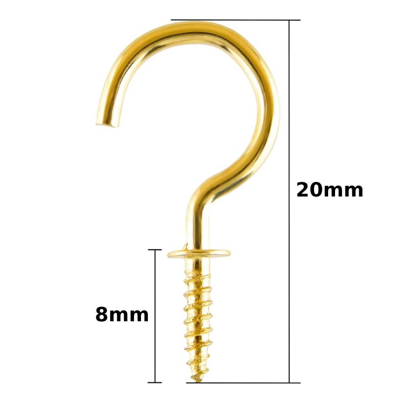 50pcs 1/2 5/8 3/4 Inch Screw Hooks Cup Hooks Home ... – Grandado