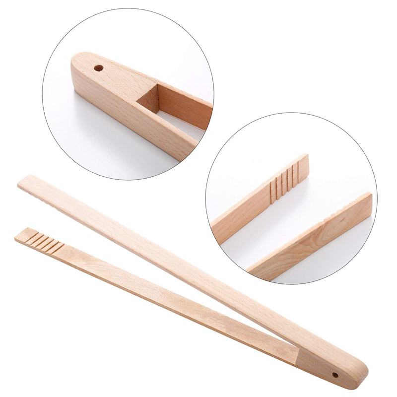 4 Packs 12 Inch Wood Toaster Tongs Kitchen Tongs f... – Grandado