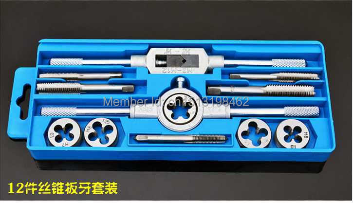 , 12 pcs M6~M12 metric tap and die threading tools... – Grandado