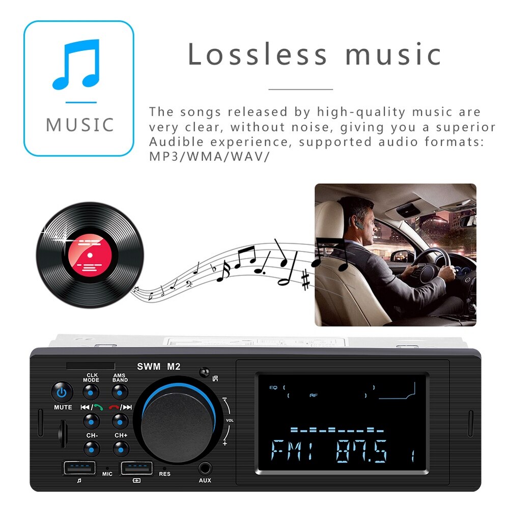 Car MP3 Radio Aux Bluetooth Card Reader Phone Char... – Grandado