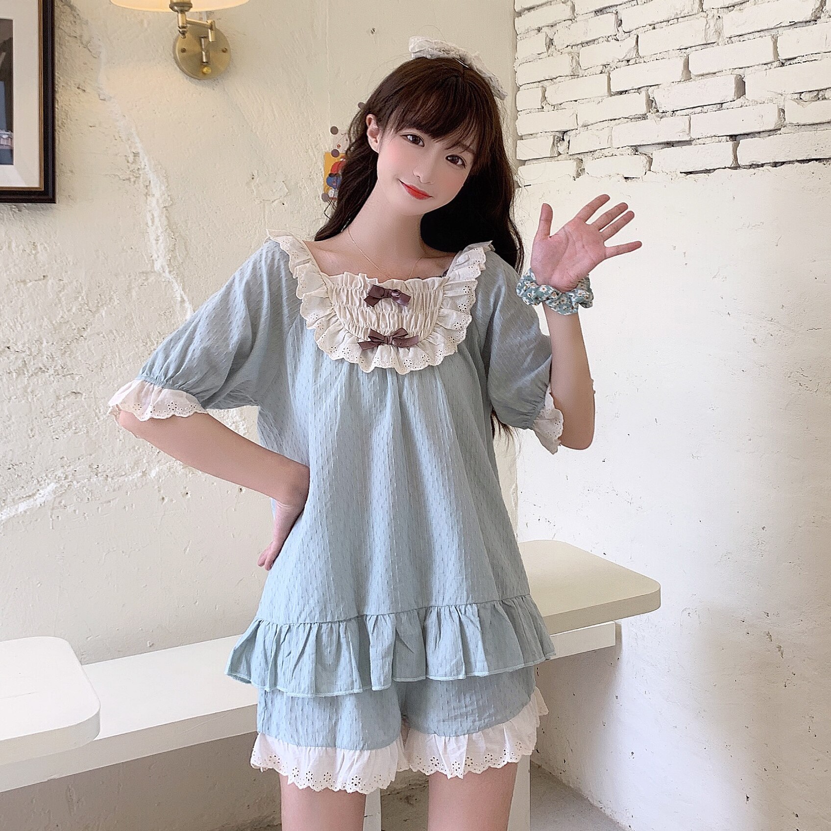 Korean- Sweet Bow Hipster Pajamas Women's Summer S... – Grandado