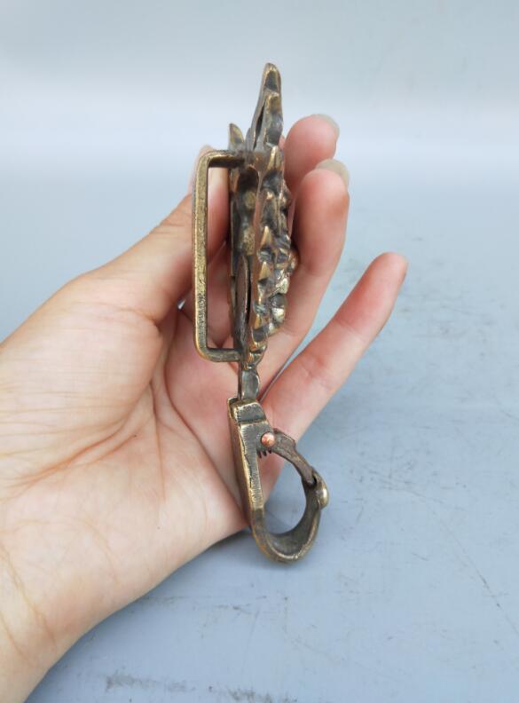 China antique pure brass carving dragon head key r... – Vicedeal