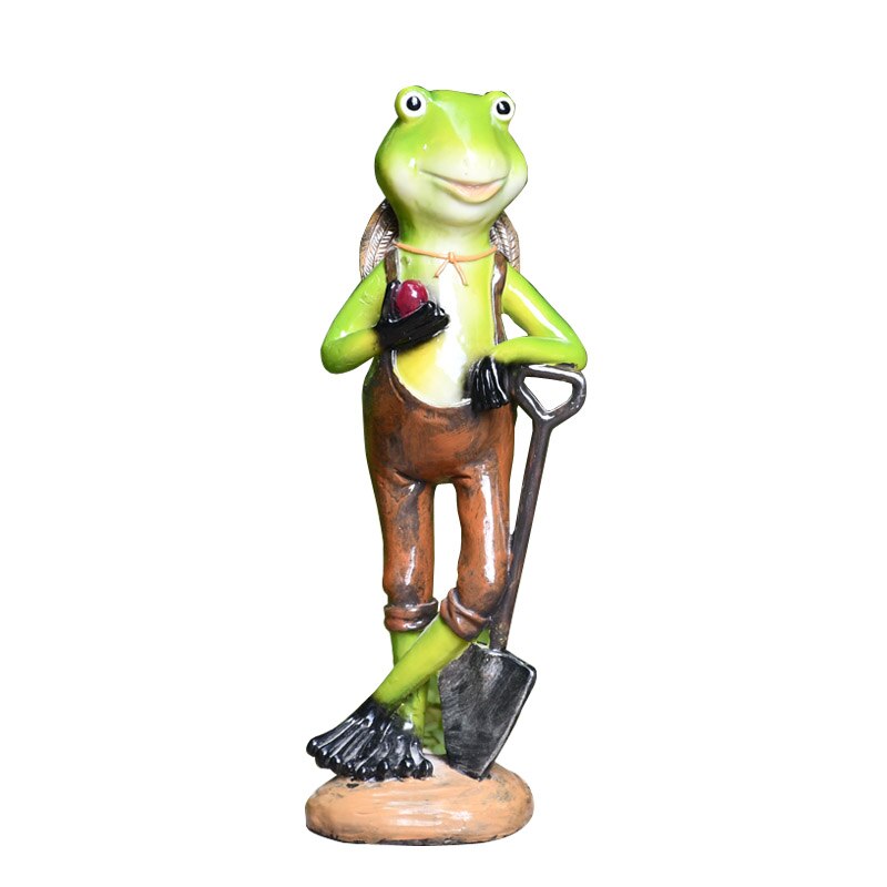 Söt harts arbetande grodor staty utomhus trädgård ... – Grandado