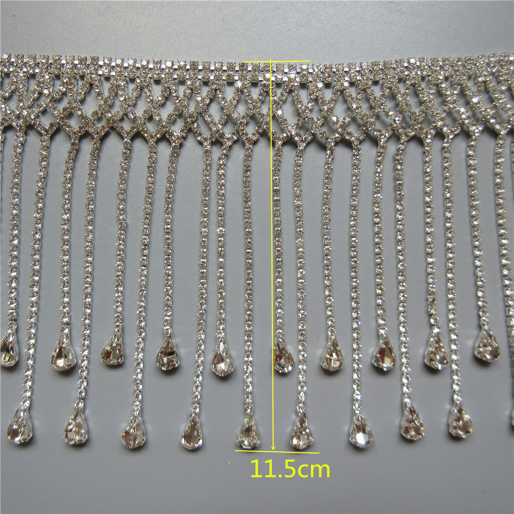 30cm Tassel Fringe Rhinestone Chain Trim Ribbon Di... – Vicedeal