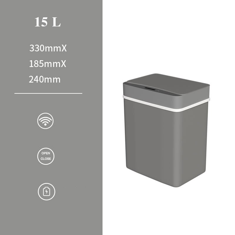 15L Smart Trash Can Automatic Induction Waste Bin ... – Vicedeal