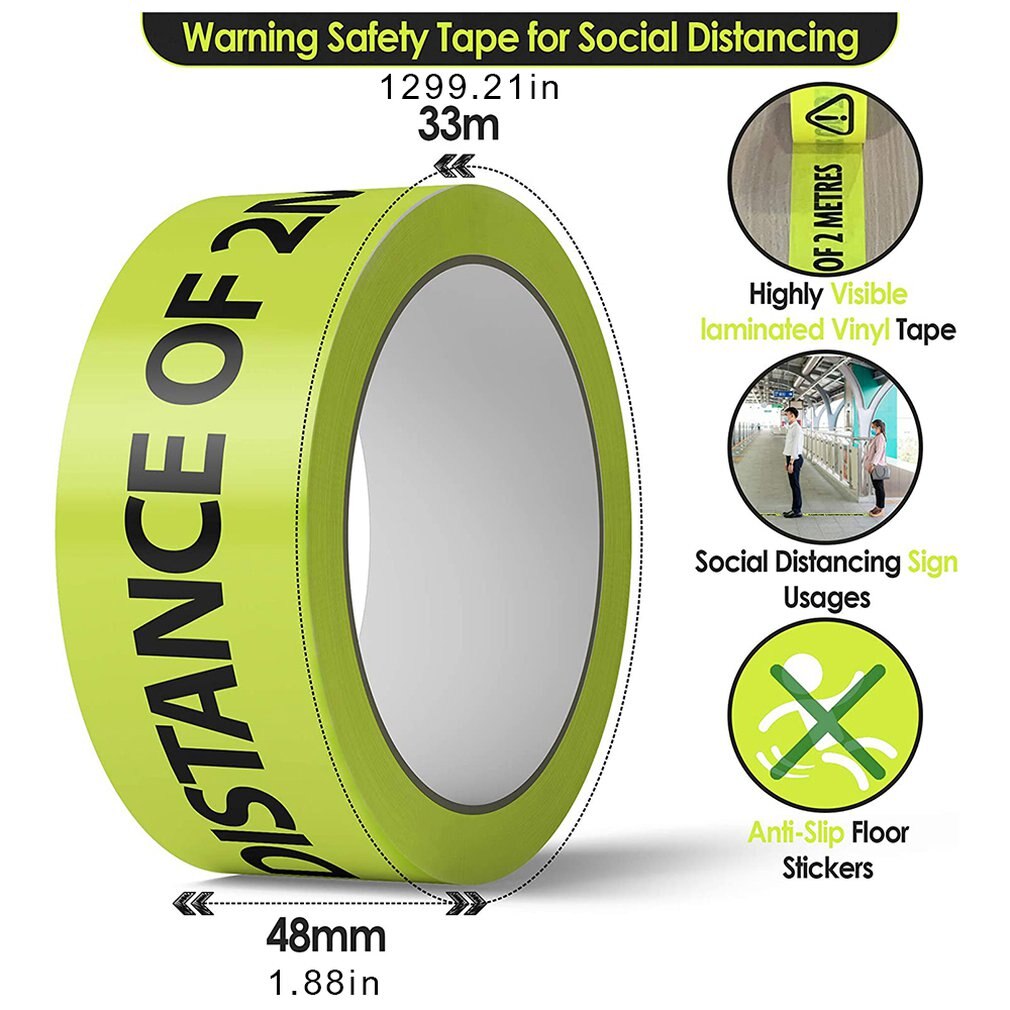 Self-Adhesive Floor Warning Tape Reminder Social D... – Vicedeal