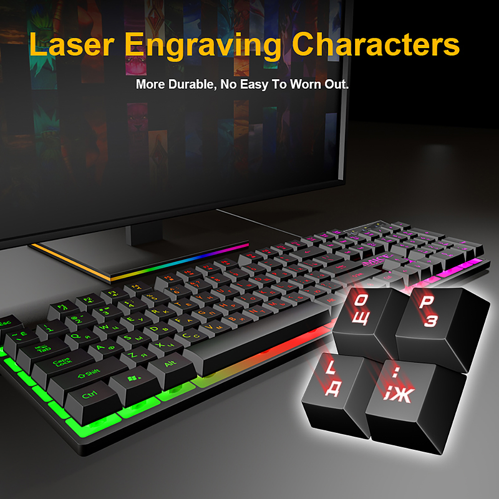 Gamer Keyboard And Mouse PC Gaming Keyboard RGB Ba... – Grandado