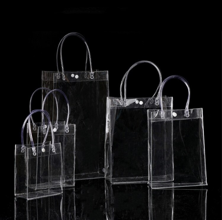 20pcs/lot Transparent soft PVC tote packaging bags... – Grandado