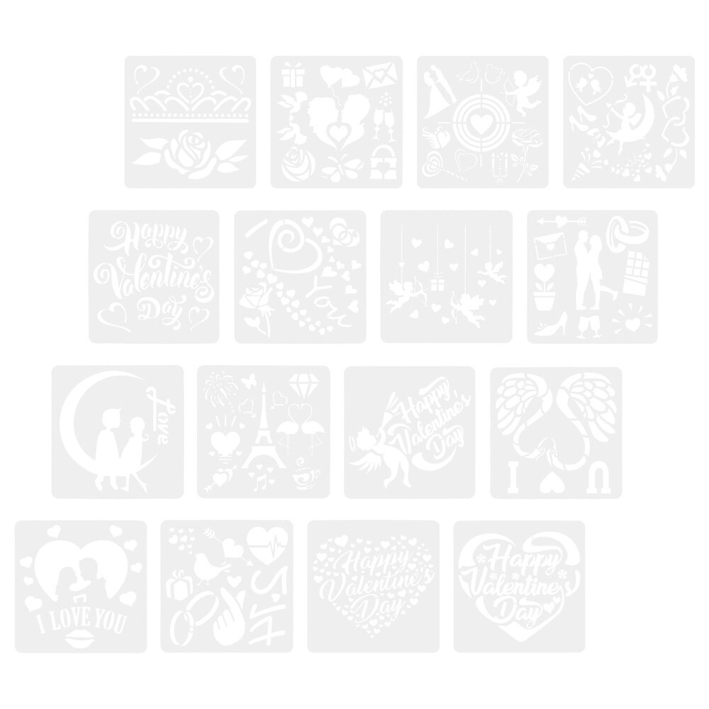 16pcs Valentine's Day Theme Painting Templates Hol... – Grandado