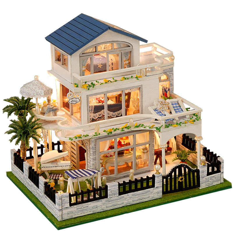 DIY Wooden Miniature Model Kit Seaside Villa Cotta... – Vicedeal
