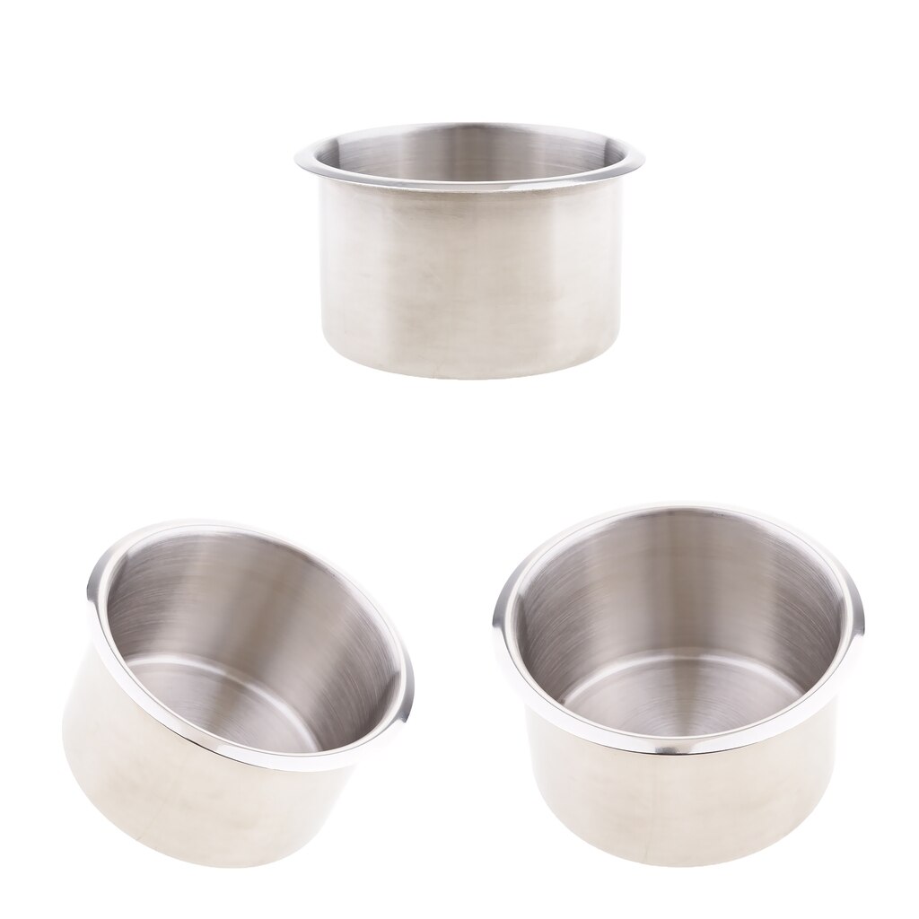 3x Stainless Steel Beverage Cup Recessed Drink Sil... – Grandado
