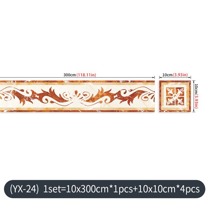 10x300cm Ground Decorative Border Sticker Self-Adh... – Vicedeal