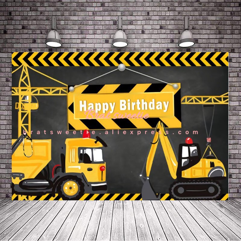 7x5ft Excavator Construction Party Backdrop Kids B... – Grandado