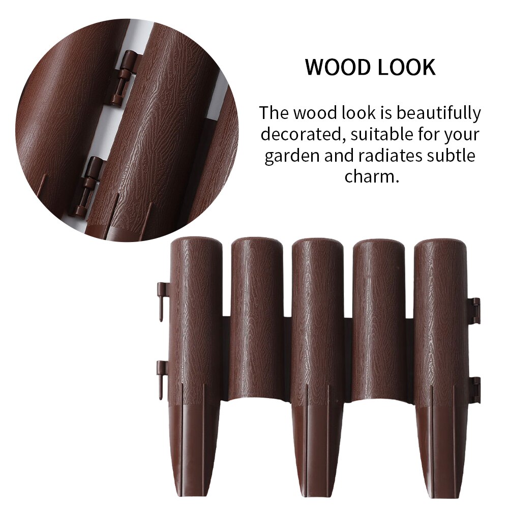 5pcs Lawn Edging Garden Fence Wood Effect European... – Grandado
