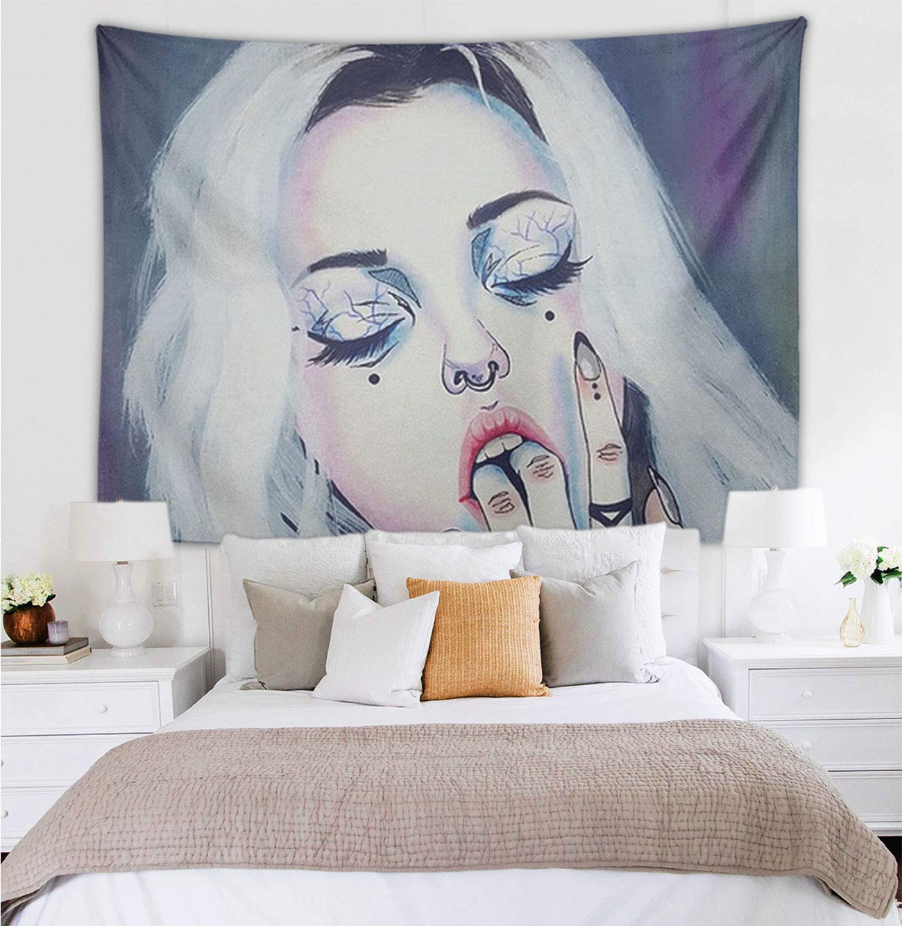 Cool Goth Women Art Tapestry Wall Hanging Indian D... – Vicedeal