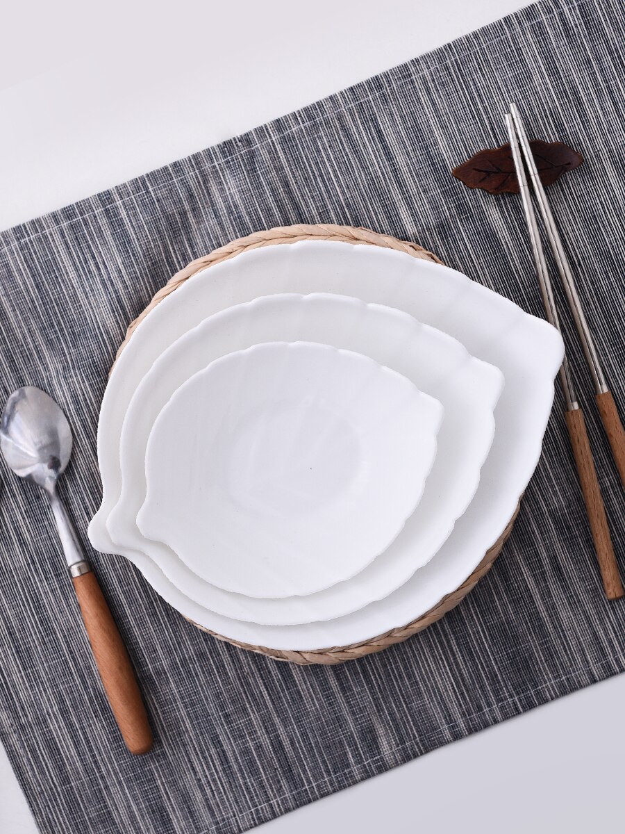 1pc Leaf Bowl White Opal Glass Porcelain Deep Dish... – Grandado