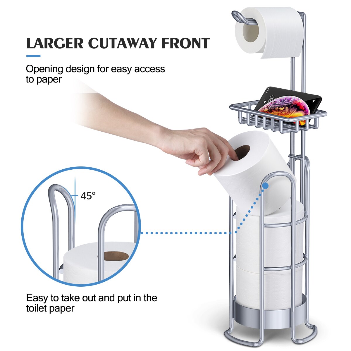 Toilet Paper Holder Stand Freestanding Tissue Hold... – Grandado