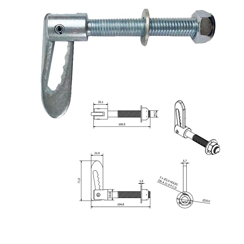 Ego trailer anti luce m12 x 75mm catch tail gate ... – Grandado